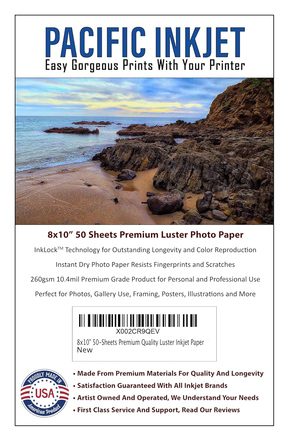 8x10 50 Sheets Professional Quality Luster Inkjet Photo Printing Paper ...