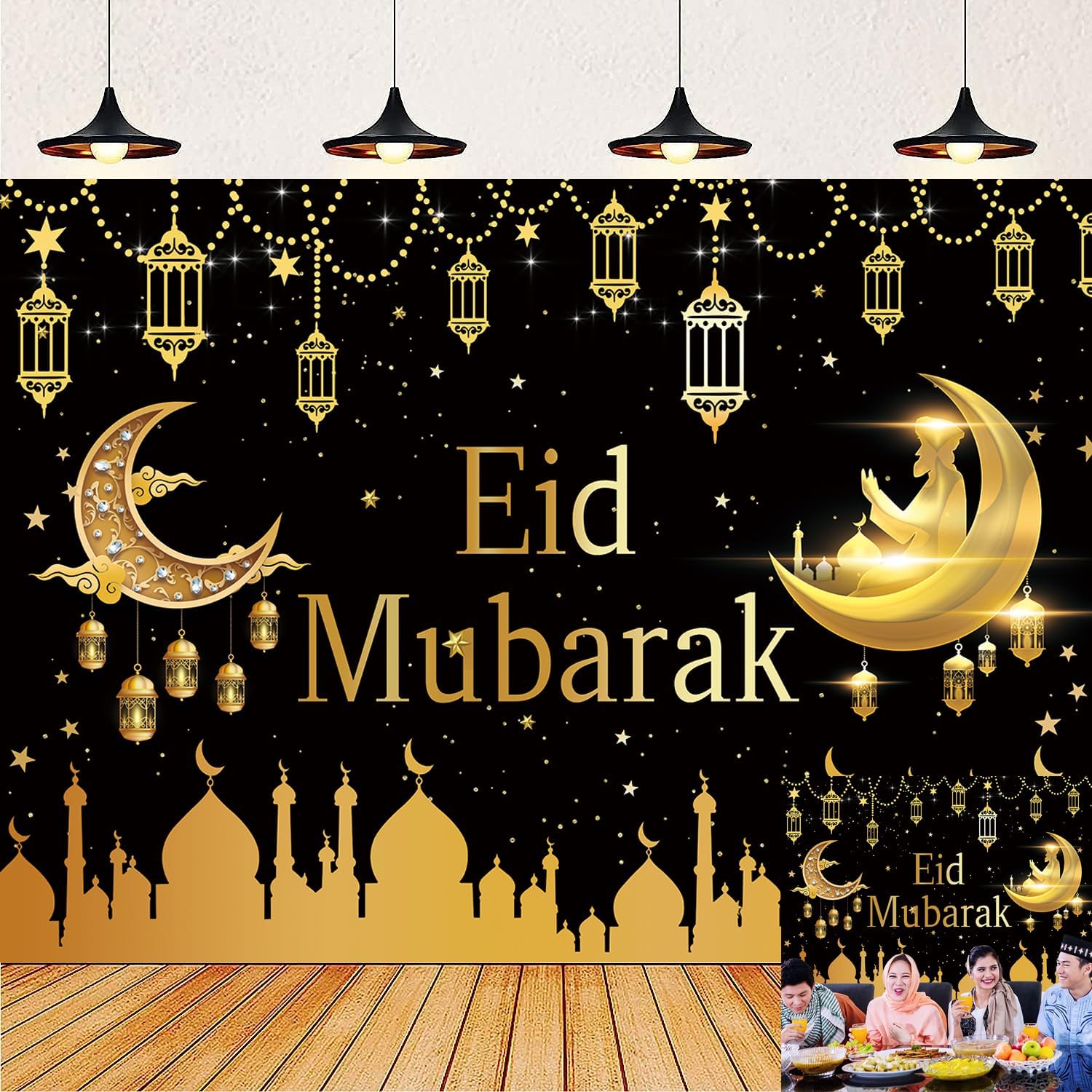 XCKALI Eid Mubarak Backdrop Ramadan Muslim Eid Mubarak Party ...