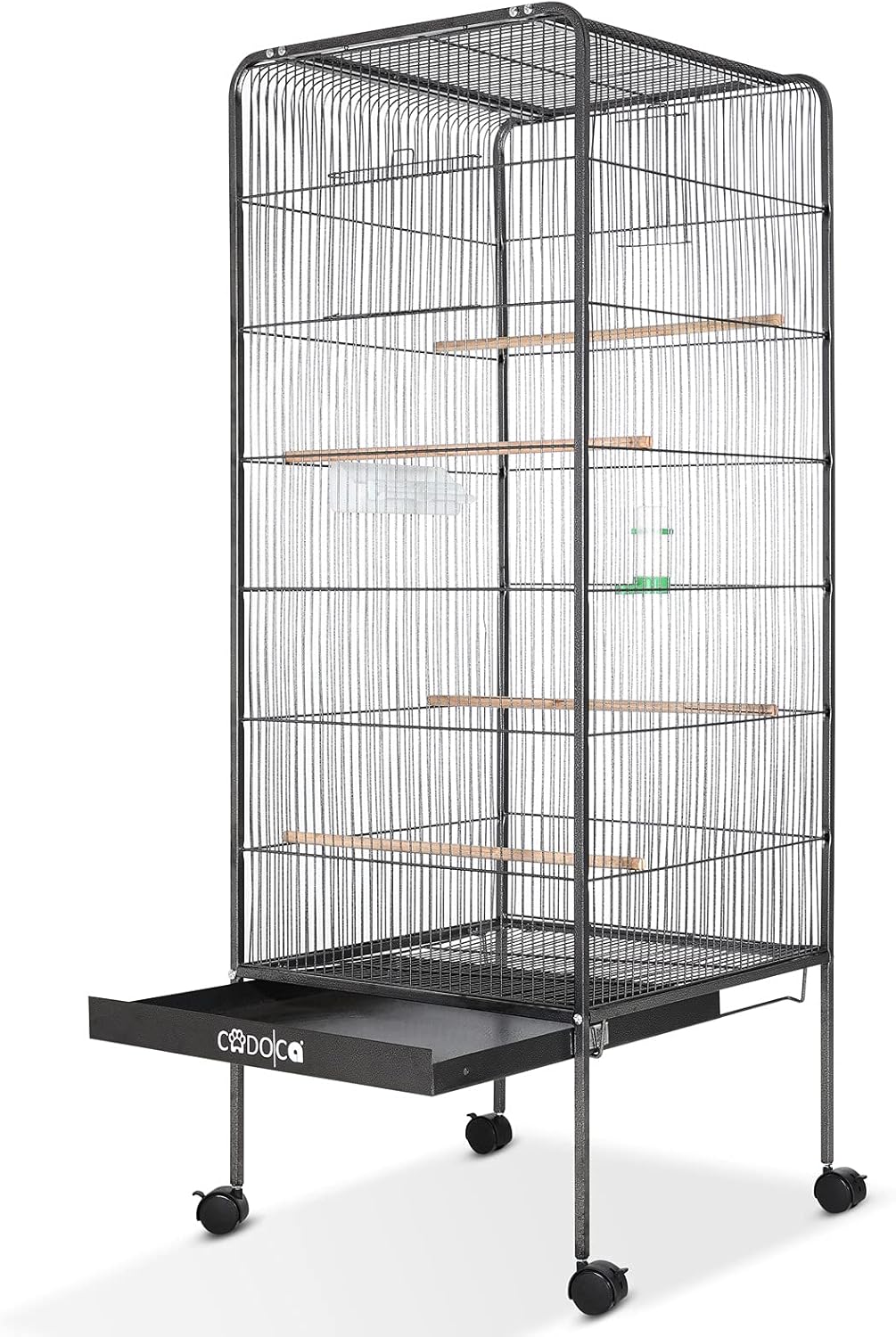 Deuba Large Bird Cage Metal Aviary XXL 4ft10' Portable Birds House ...