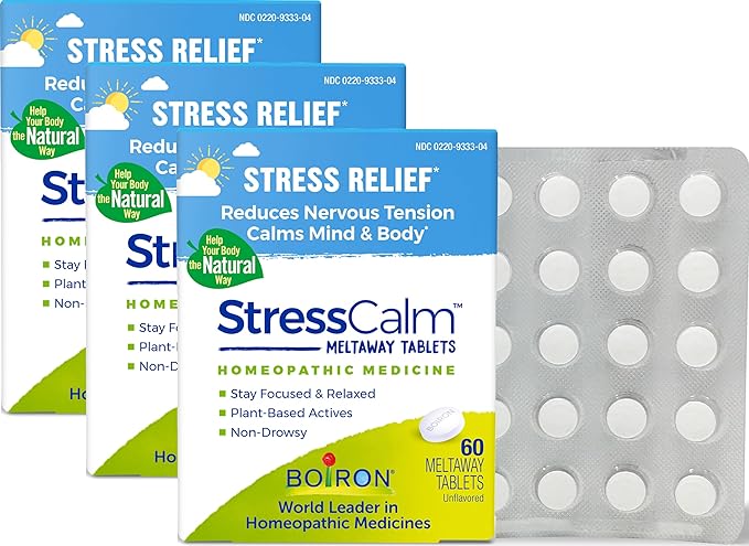 Amazon.com: Boiron StressCalm Dissolvable Tablets for Relief of Stress ...