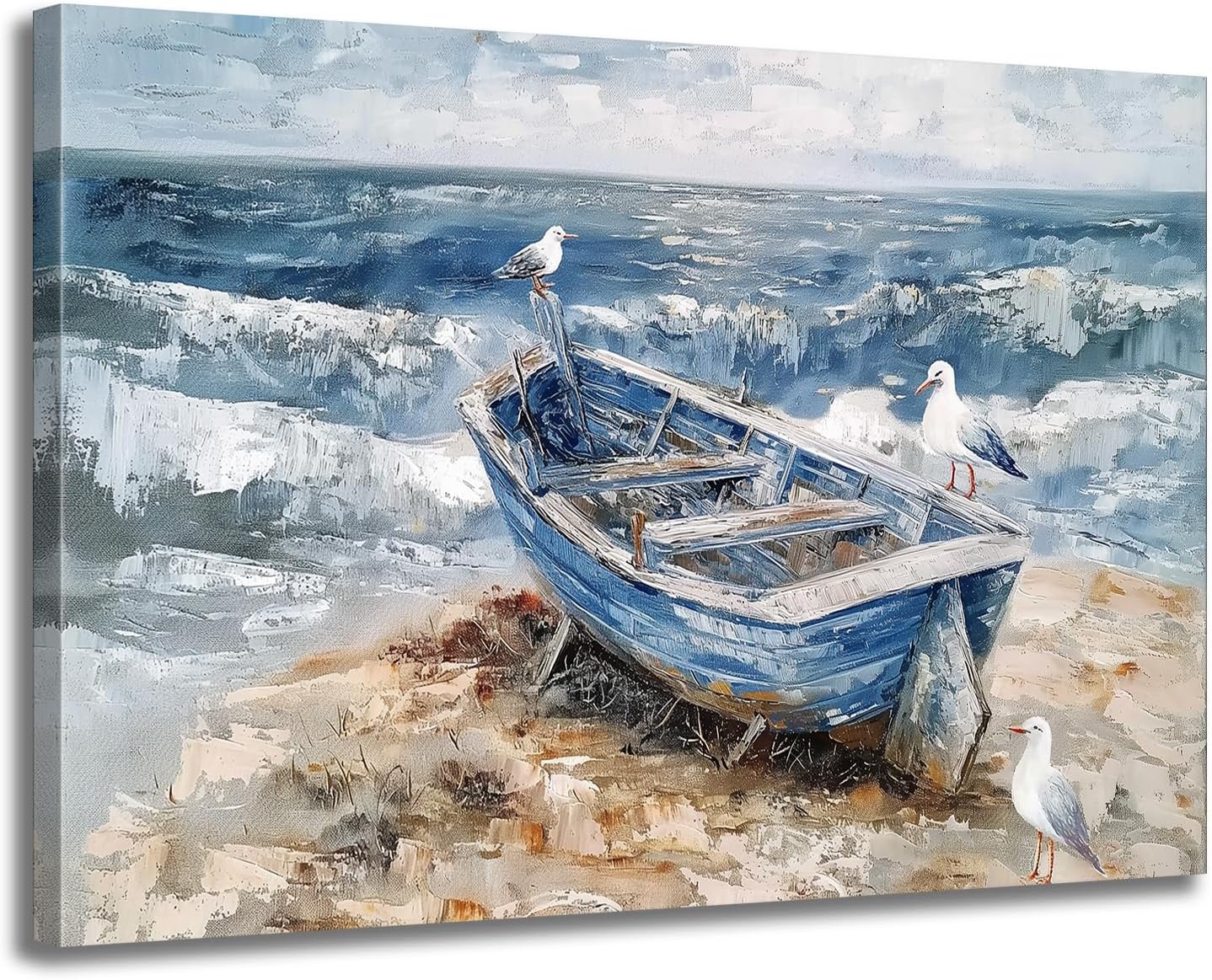 Amazon.com: GLOKAKA Bathroom Wall Art Coastal Decor Boat on Beach ...
