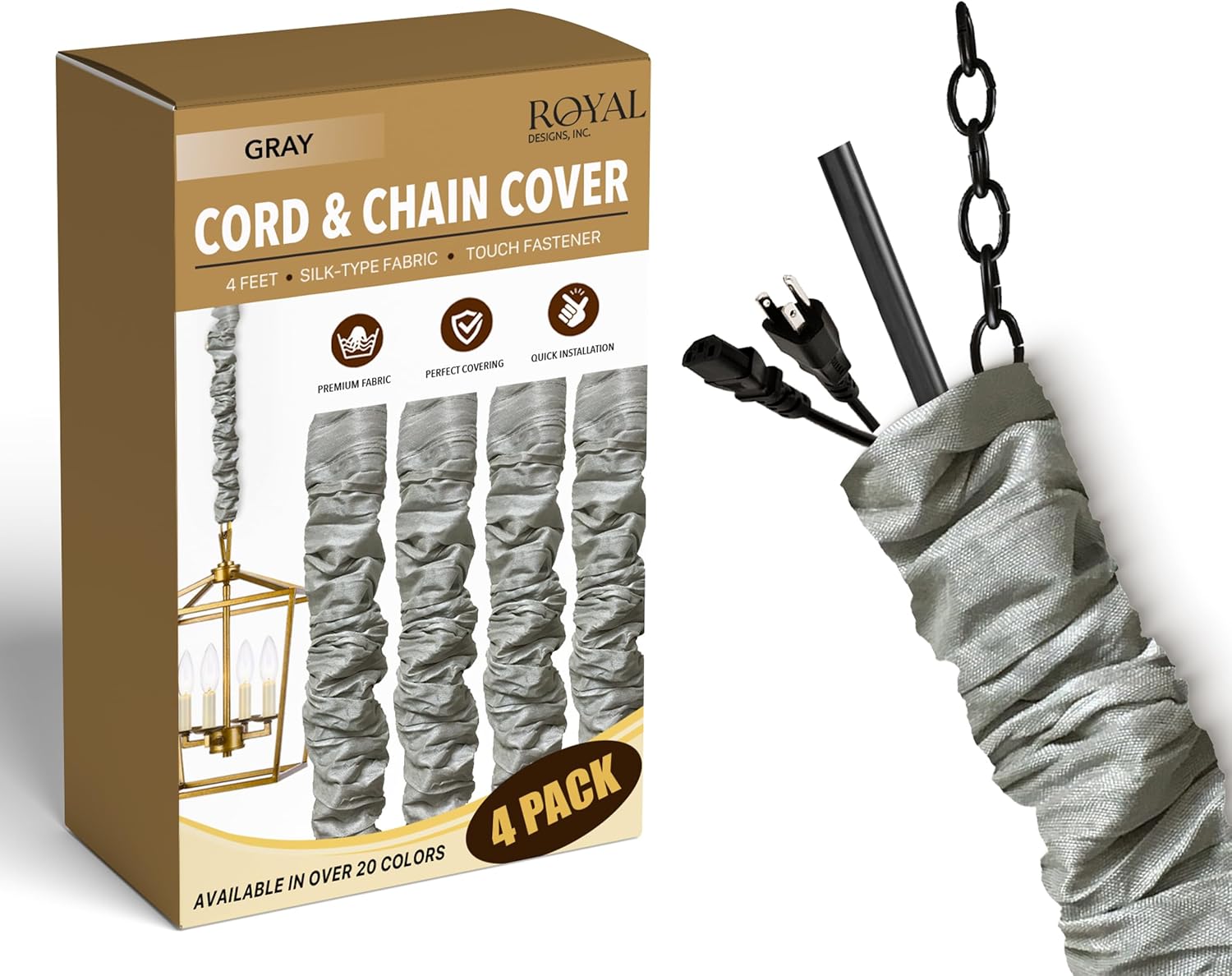 Amazon.com: Royal Designs, Inc. Cord & Chain Cover 4 ft Silk Type ...