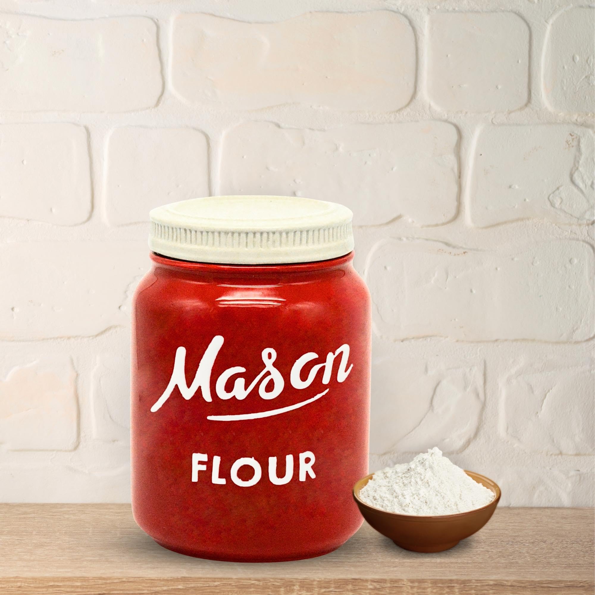 Snapklik.com : Mason Jar Flour Container - Decorative Flour Canister ...