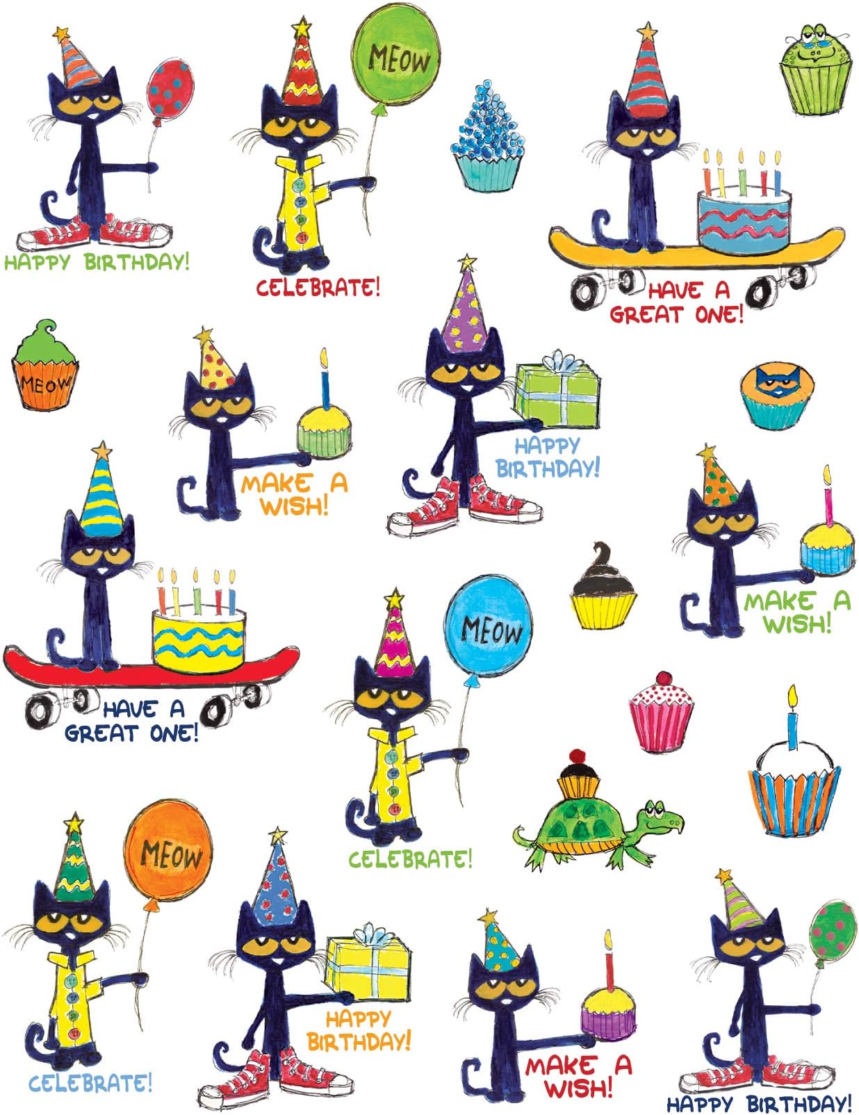 Amazon.com: Pete The Cat Decal – Messy Cupcake Wall Decor – Groovy ...