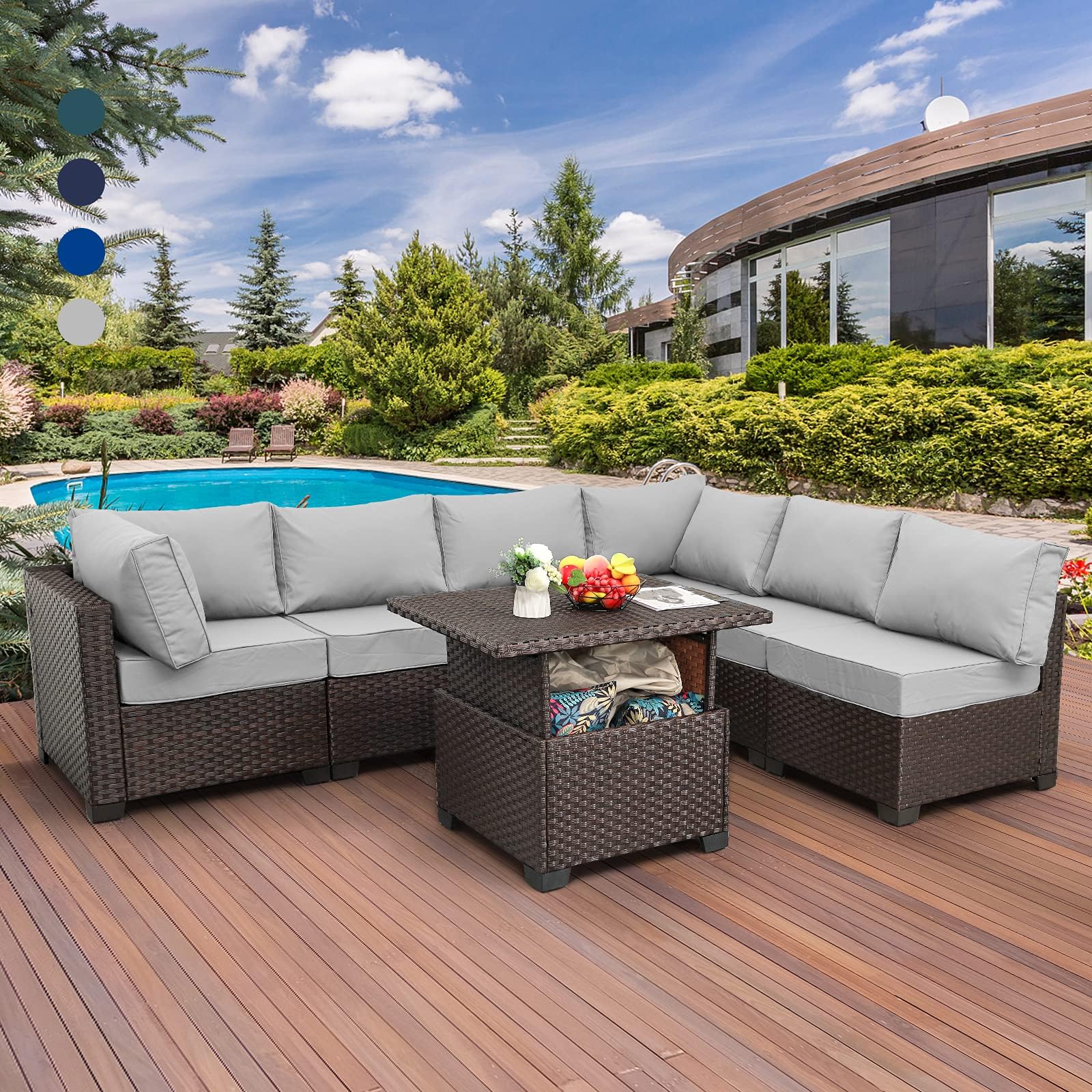 Amazon.com: 4 Piece Patio Furniture Set Outdoor Furniture Sets Outdoor ...