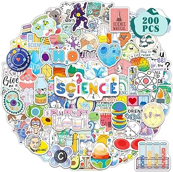 Amazon.com: 200 PCS Science Stickers Pack Educational Chemistry Biology ...