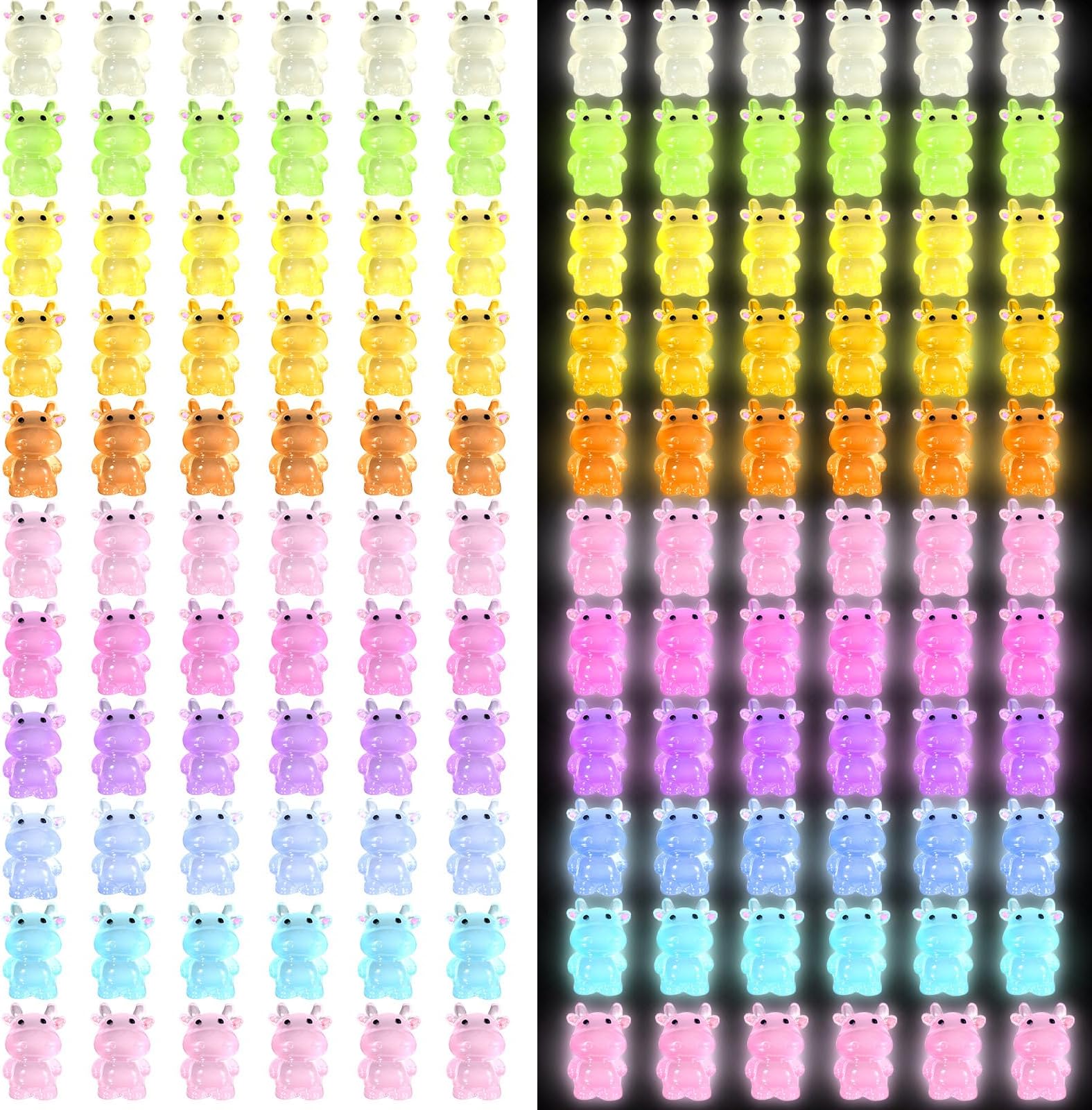 Amazon.com : Beeveer 75 Pcs Mini Highland Cow Figurines Bulk 5 Colors ...