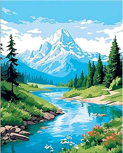 Amazon.com: Mountain Paint by Numbers for Adults-Landscape Paint by ...