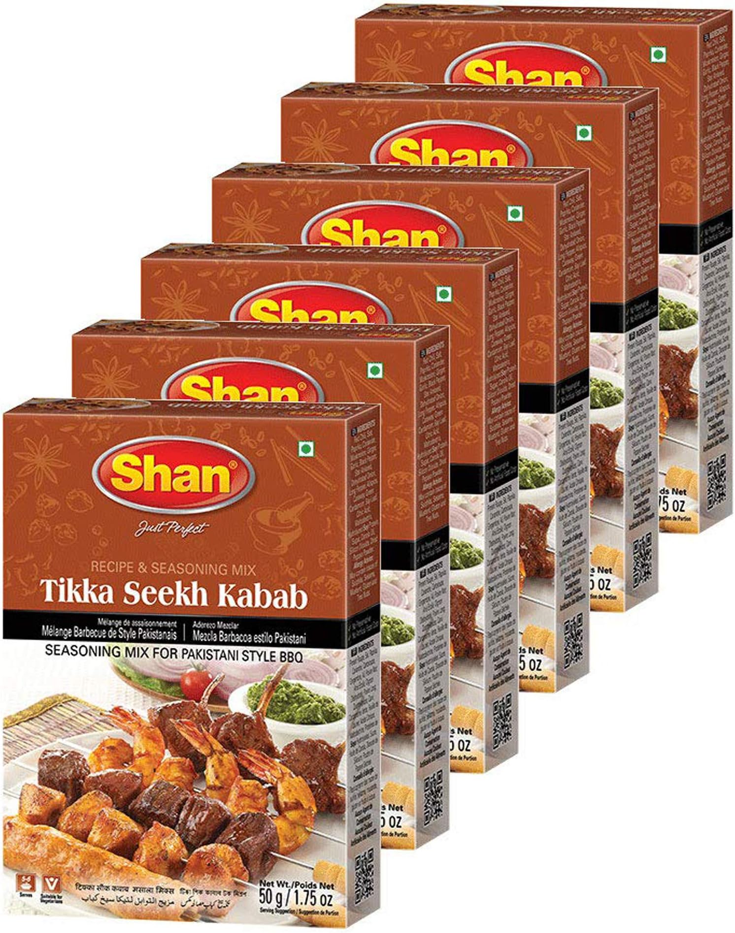 Amazon.com : Shan - Tikka Seekh Kabab Seasoning Mix (50g) - Spice ...