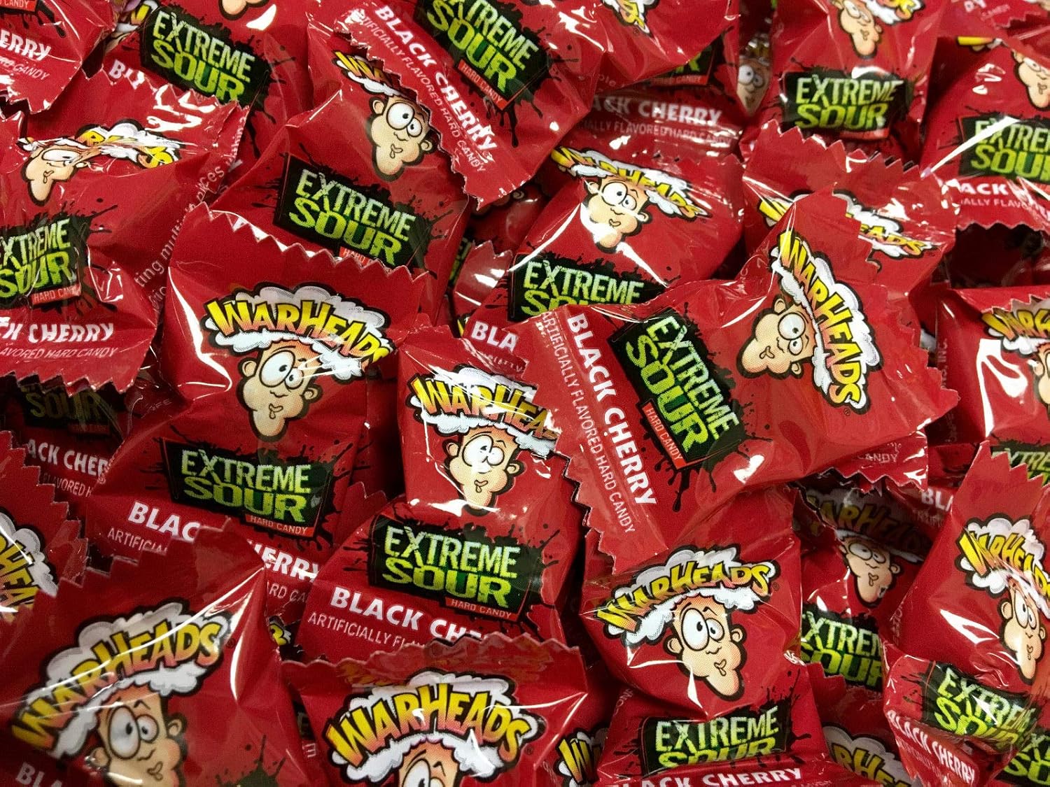 Warheads Extreme ALL BLACK CHERRY - Red Color Bulk Candy - FOUR POUNDS ...