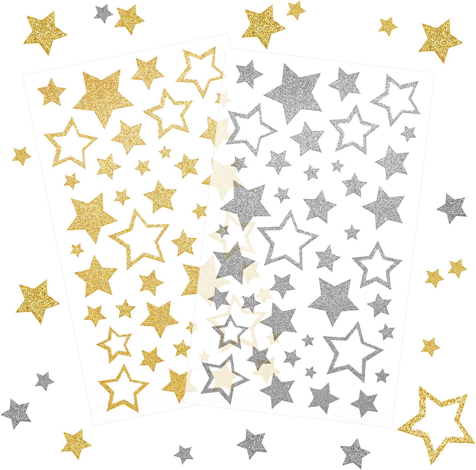 Amazon.com: Kenkio 3500 Count Star Stickers Gold Silver Self-Adhesive ...