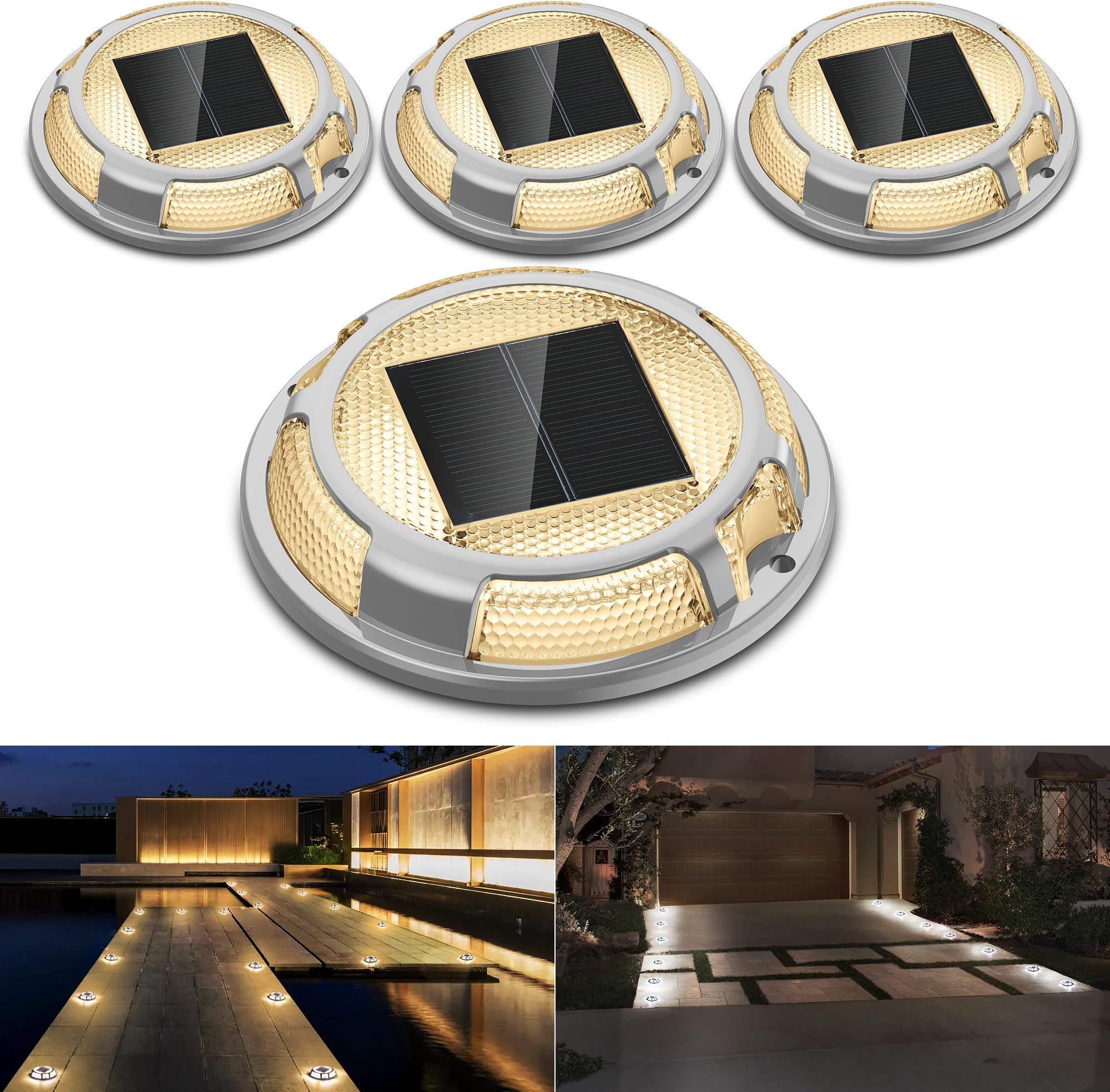 FabStyl Solar Ground Lights Outdoor Garden, 4 Pack Solar Lights 2 ...