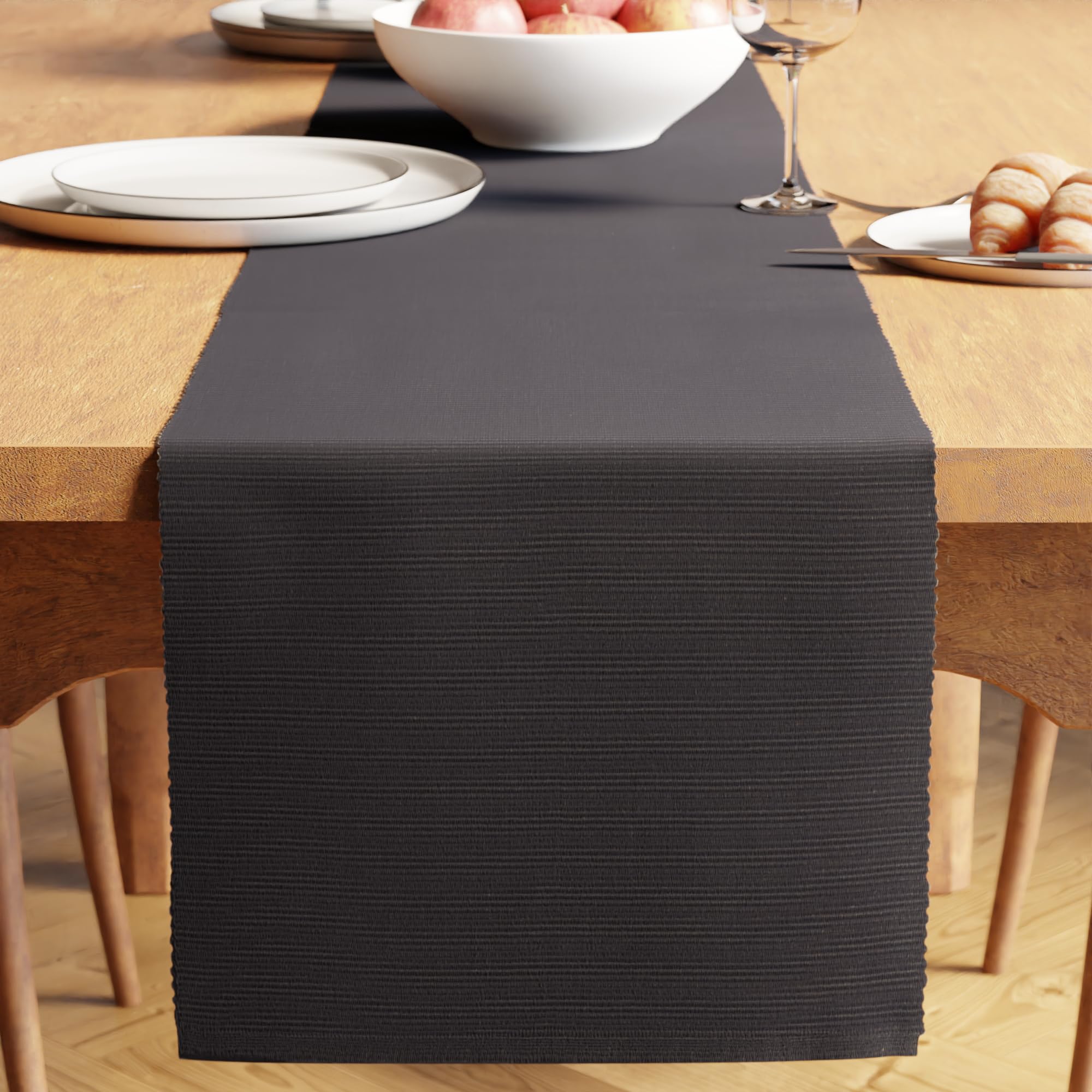 Amazon.com: Encasa Homes Table Runner for 6 Seater Dining - Solid Grey ...