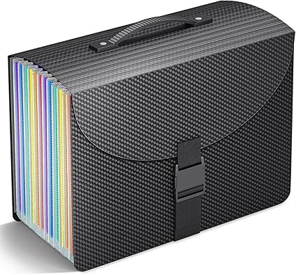 Vanulee File Organiser Box File Folder,13 Pockets Document Organiser ...