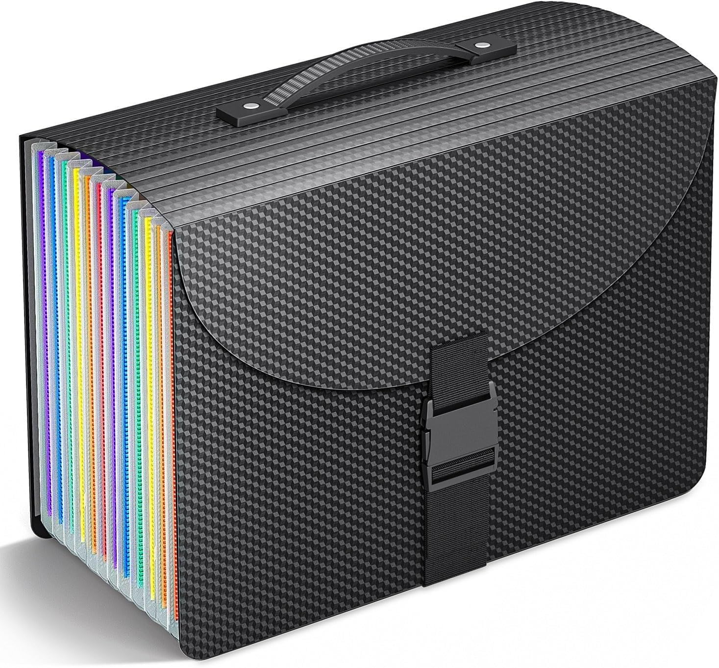 Vanulee File Organiser Box File Folder,13 Pockets Document Organiser ...