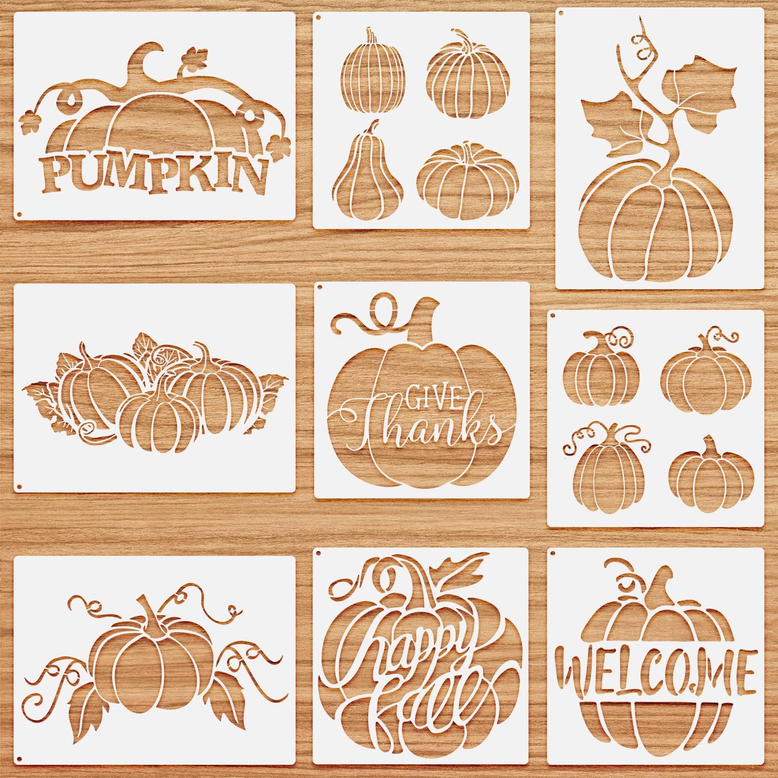 Amazon.com : Clabby 5 Sheets Thanksgiving and Fall Stencils for ...
