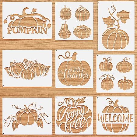 Amazon.com : Happy Fall Pumpkin Sign Stencil - Reusable Stencils for ...