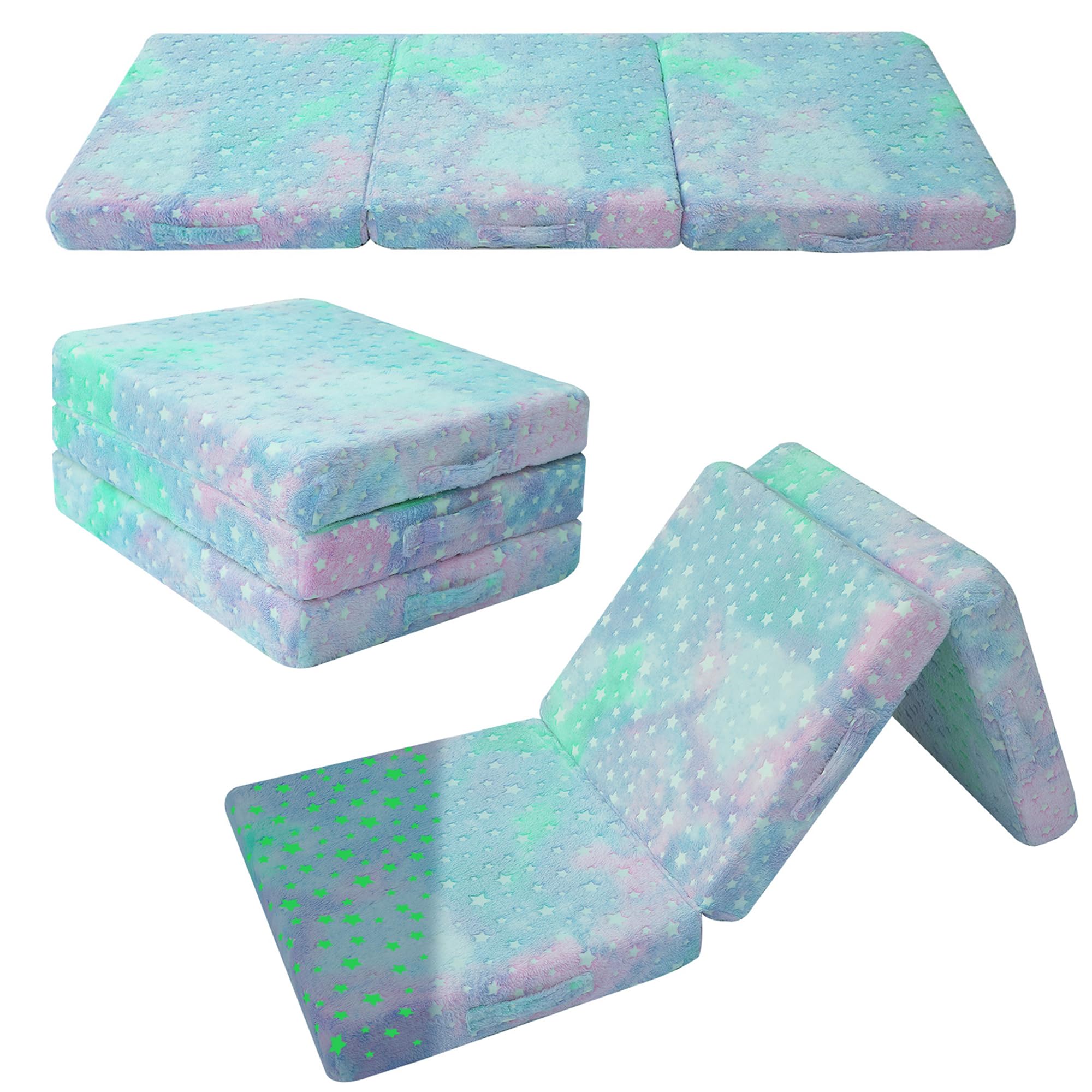 Snapklik.com : Foldable Floor Mattress For Kids, Glow 57x22 Inch ...