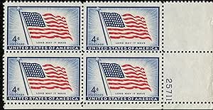 Amazon.com: LONG MAY IT WAVE ~ US FLAG ~ #1094 Plate Block of 4 x 4¢ US ...