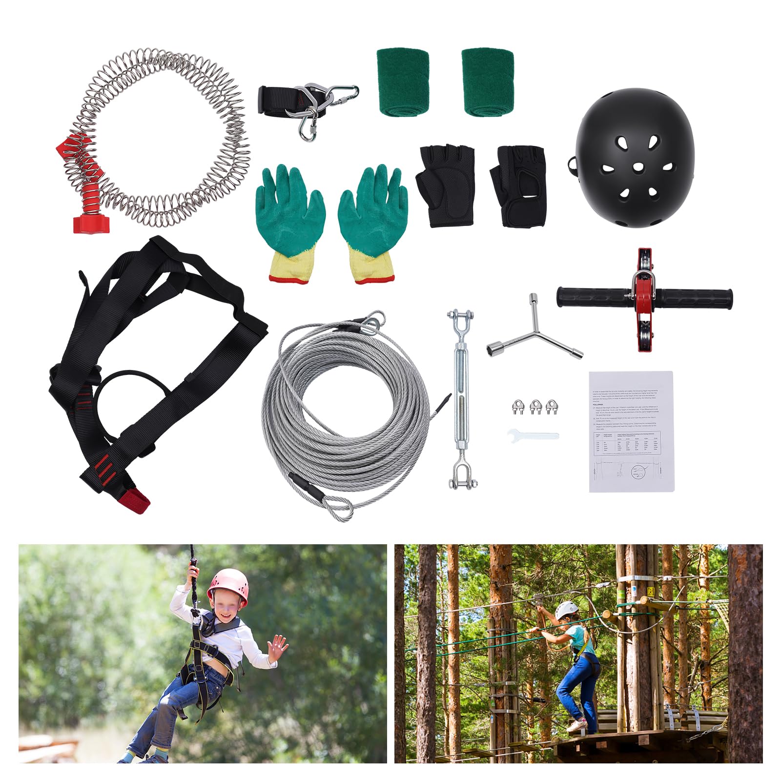 Amazon.com: 120FT Zip Lines for Kids and Adults Outdoor, Zipline Kits ...