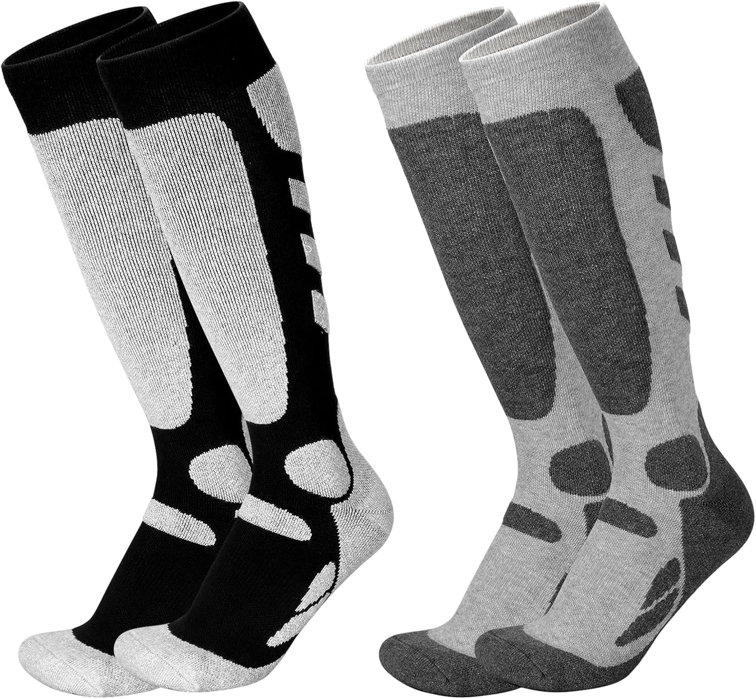 Zuimei 2 Pairs Ski Socks Men 9-12 Thermal Thick Knee High Athletic ...