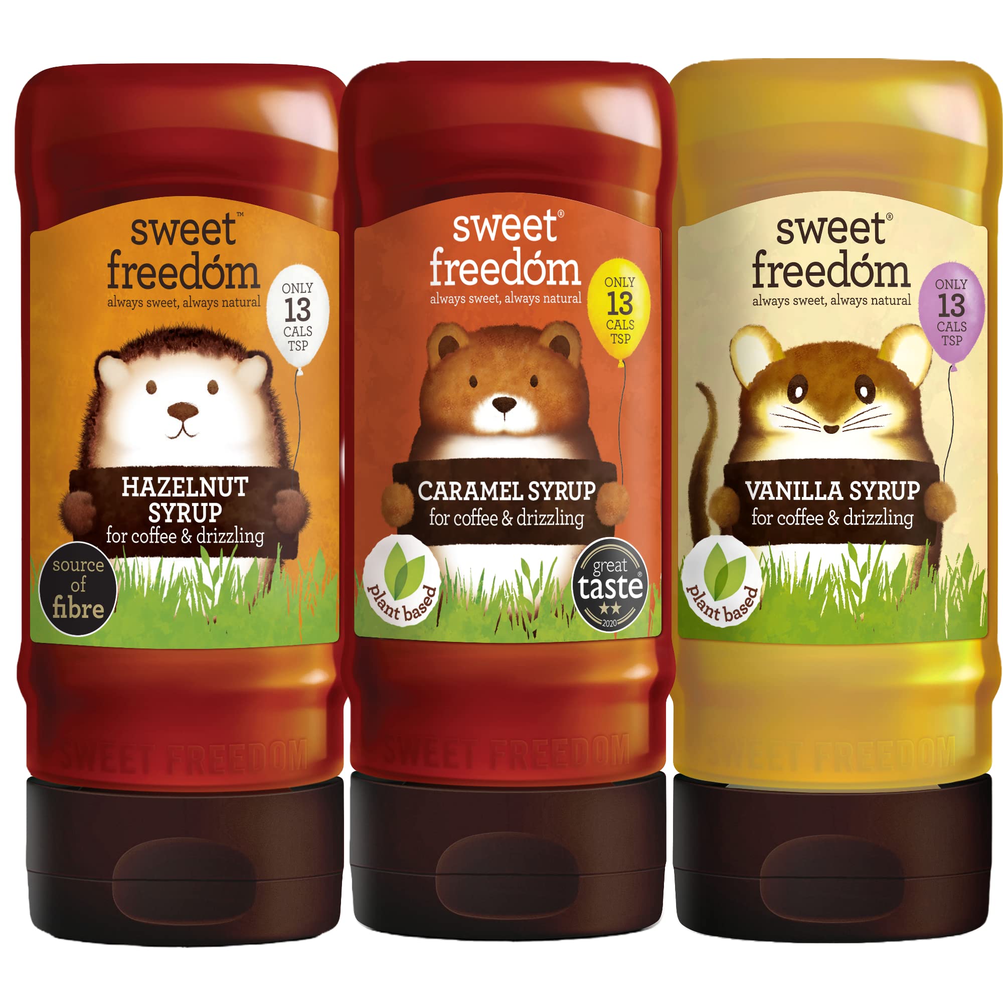Sweet Freedom Vegan Cafe Syrup Bundle - x1 Hazelnut Syrup 350 g, x1 ...