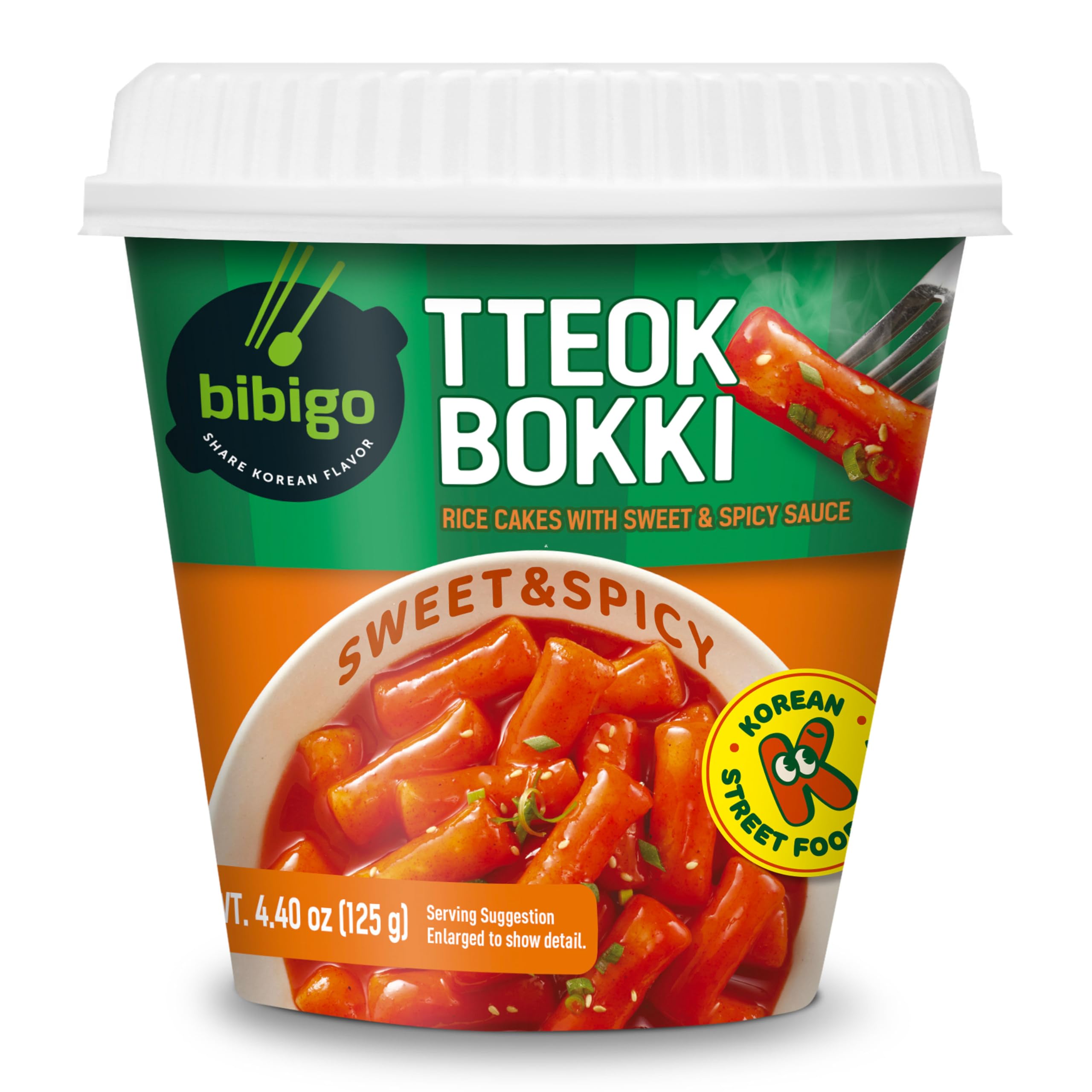 CJ Bibigo Tteokbokki Korean Rice Cake Topokki Instant Snack Cup 125g ...
