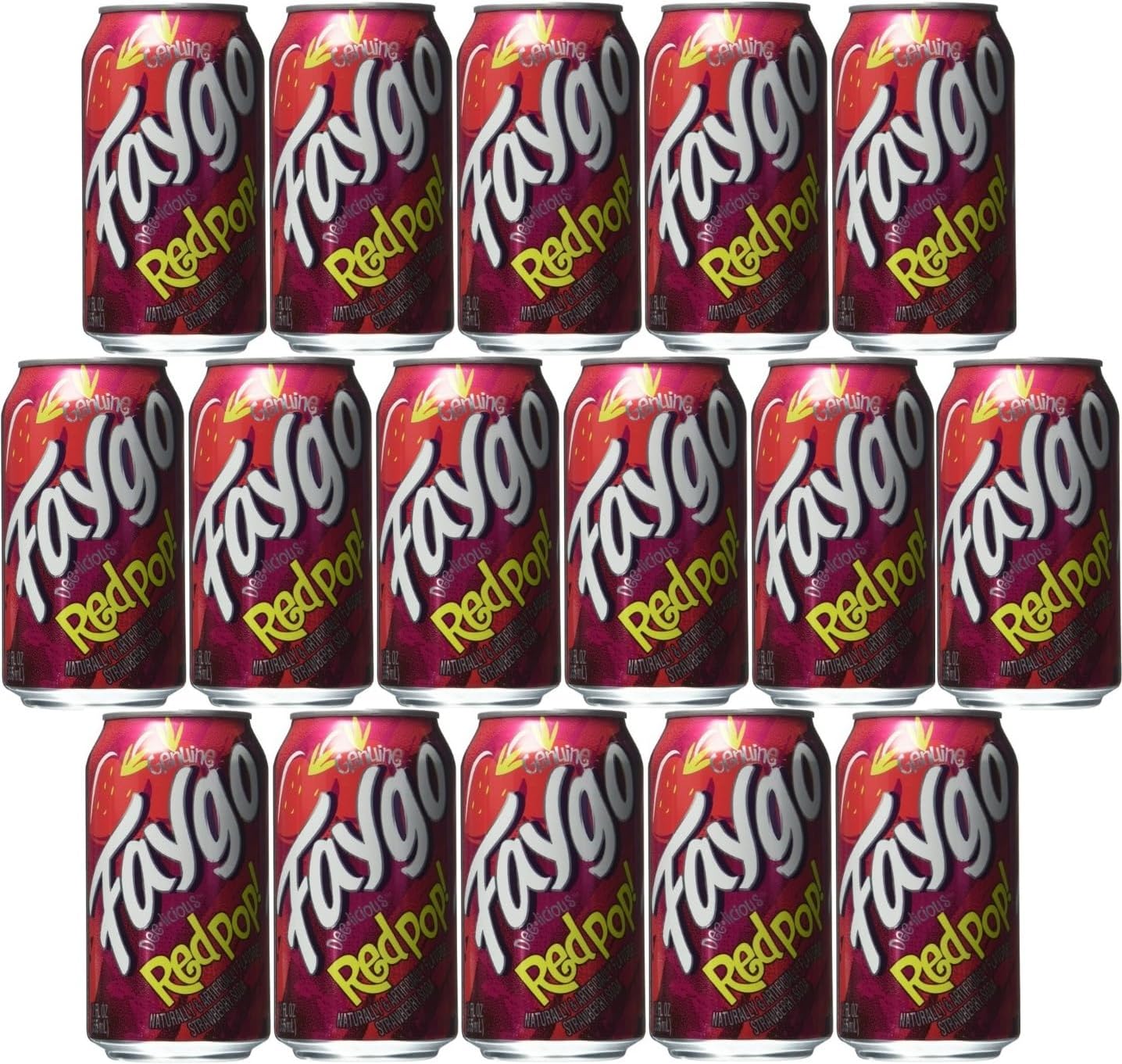 Amazon.com : Faygo Soda Pop Soft Drink 16 pack of 12oz Cans (Redpop Red ...