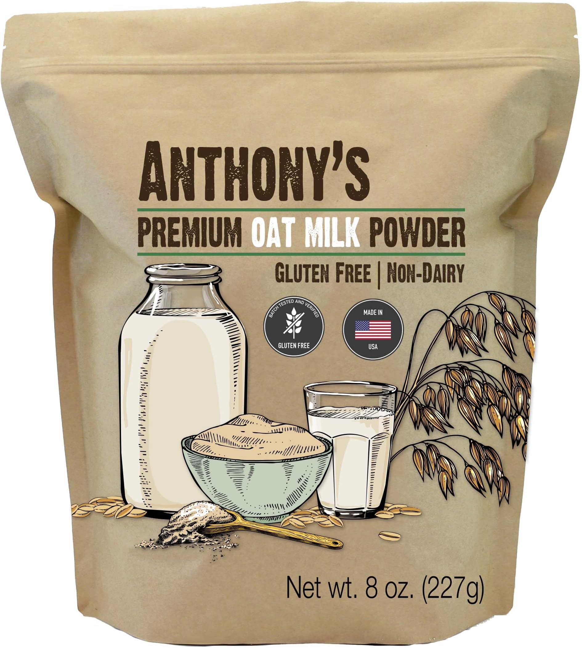 Amazon.com: Anthony's Premium Oat Milk Powder, 8 oz, Gluten Free, Non ...