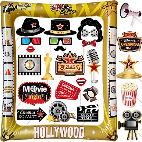 Amazon.com: Hollywood Movie Night Party Inflatable Selfie Photo Frame ...