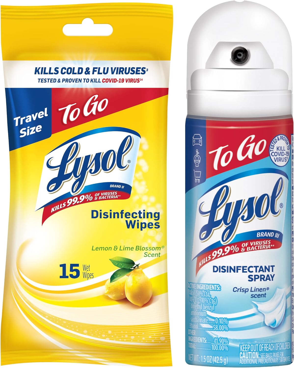 Amazon.com: Lysol To Go Bundle - 1.5 Ounce Crisp Linen Disinfectant ...