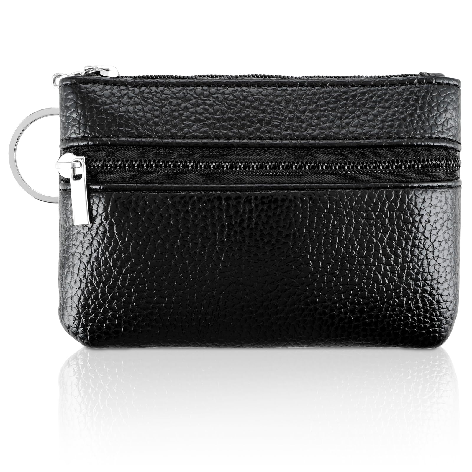 Coin Purse Teaaha Genuine Leather Zip Top Change Pouch with Zip Key ...