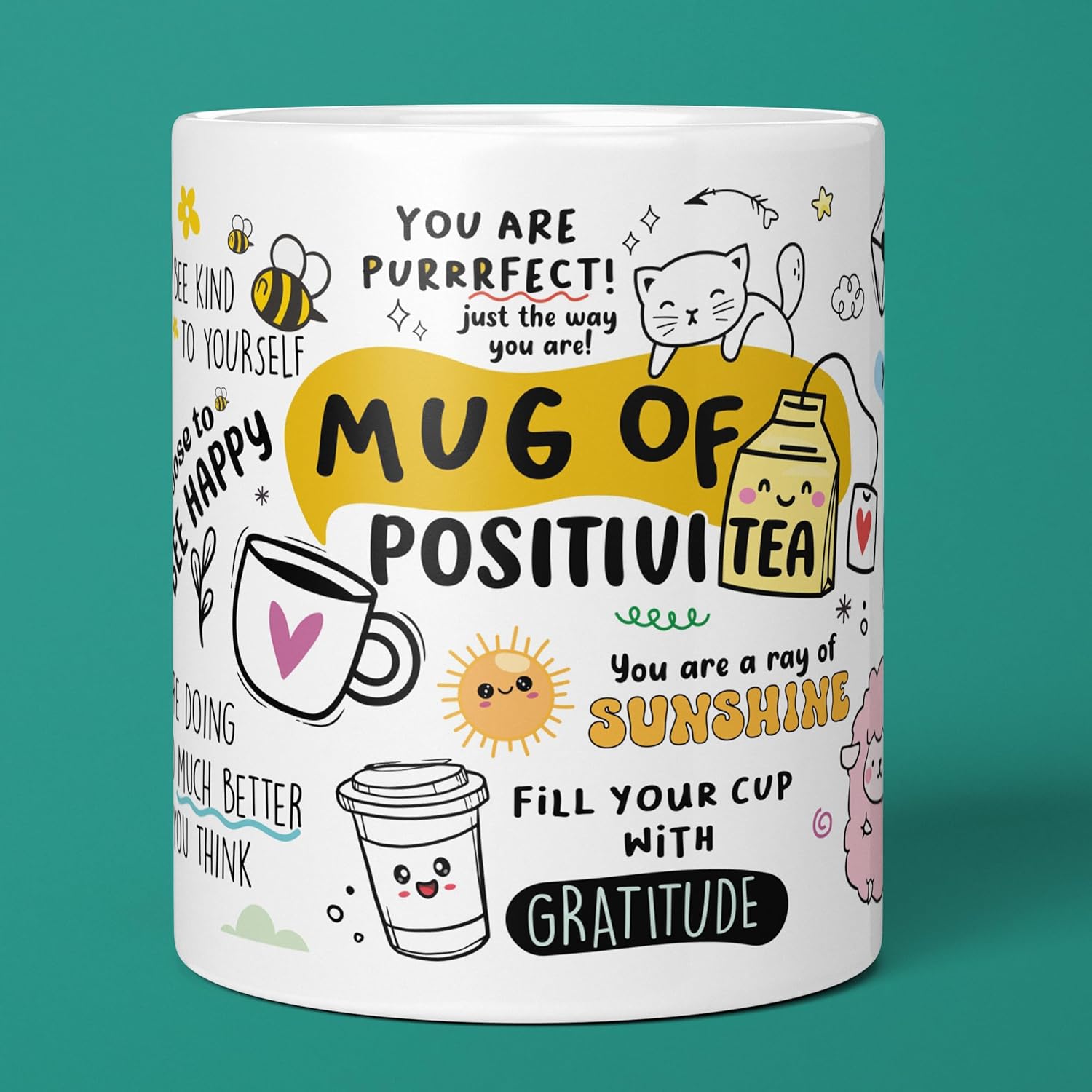 Buy Visibee Mug of Positivity Printed Mug | Motivational Gift for Men ...