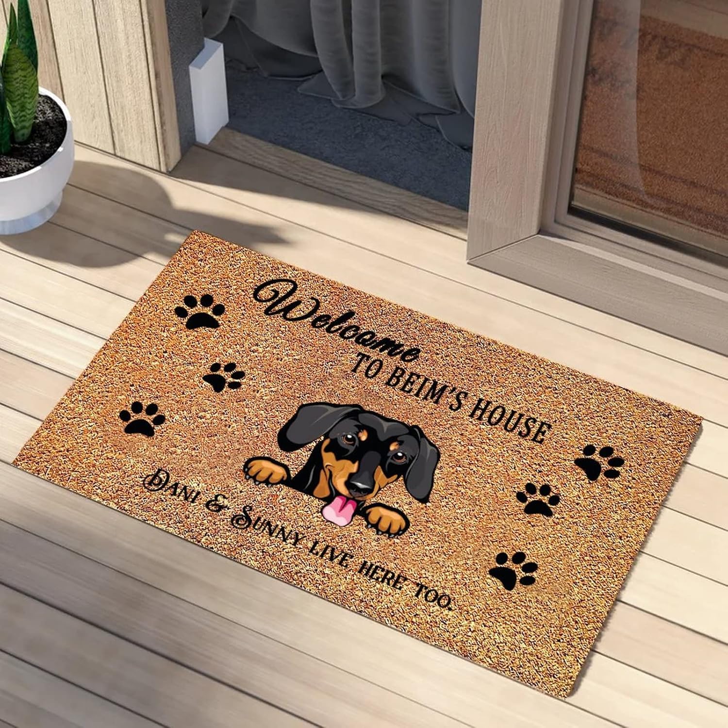 Amazon.com: Dog Dachshund Doormat Personalized Gift for Pet Dog Owner ...