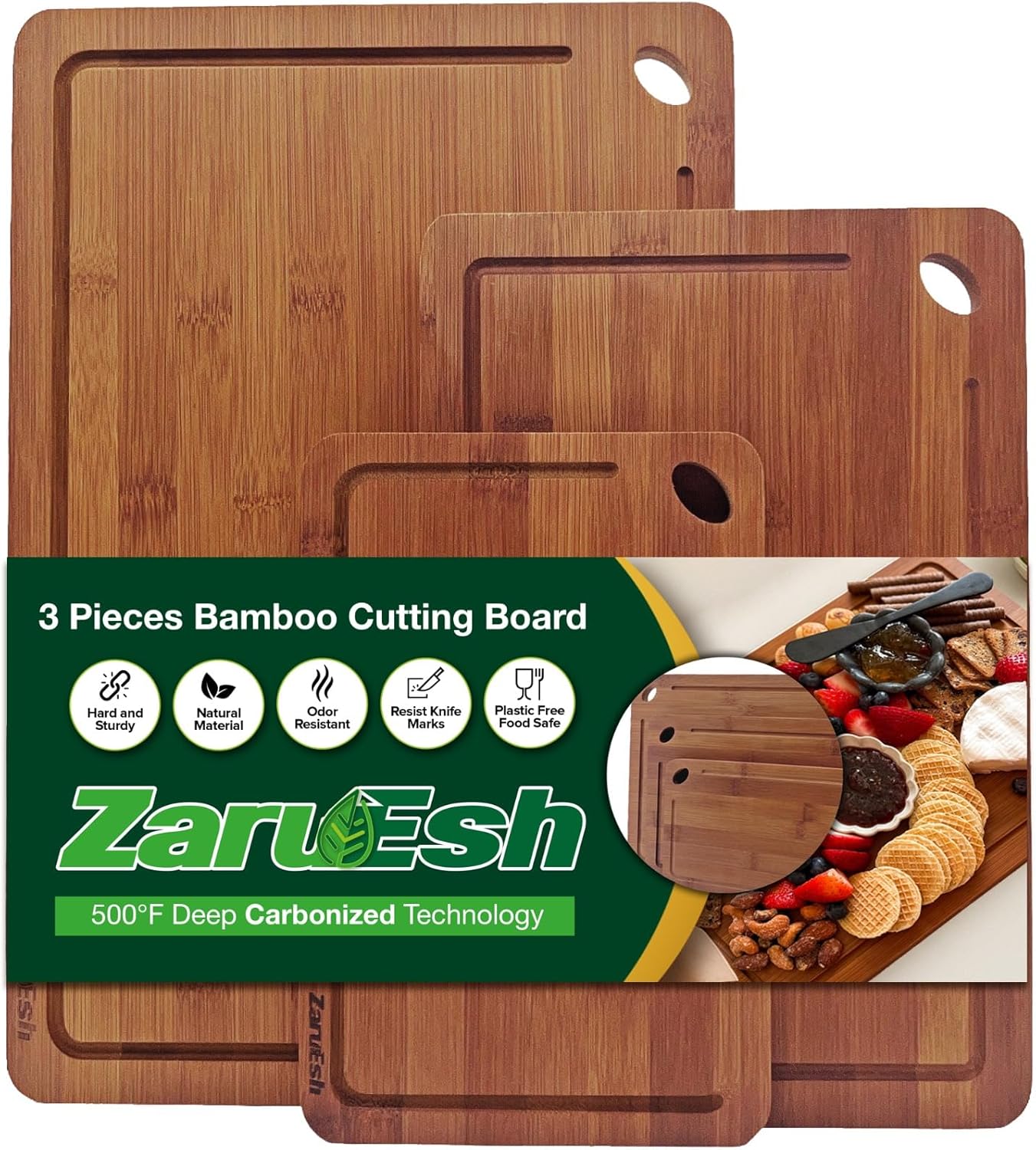 Amazon.com: Bamboo Cutting Boards, Durable Wood Cutting Boards for ...