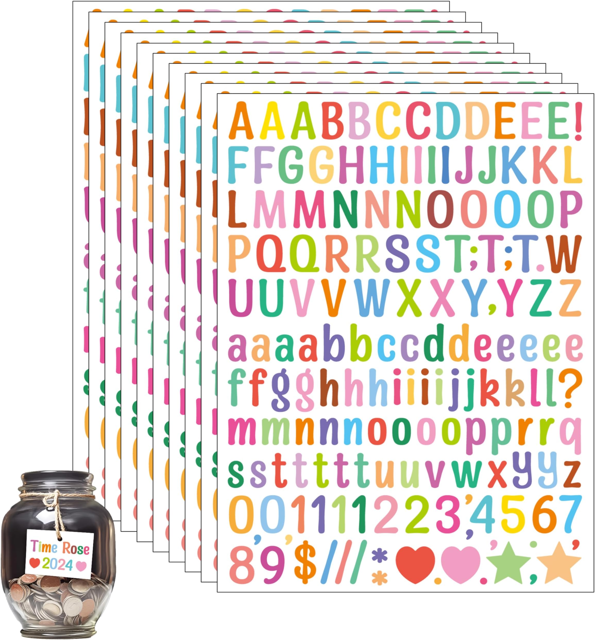 Amazon.com: 10 Sheet Cursive 1/2 Inch Small Letter Stickers, 1180Pcs 0. ...