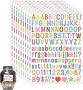 Amazon.com: 10 Sheet 1/2 Inch Small Letter Stickers, 1560Pcs Self ...