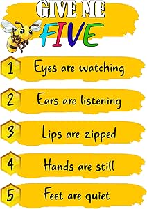 Amazon.com: Minitowz Give me five Bee Posters For Classroom Educational ...