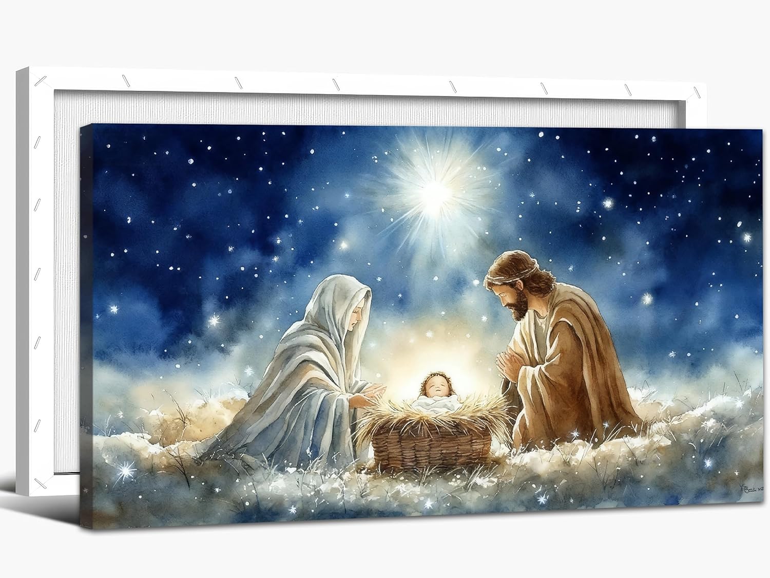 Amazon.com: BYXOLARA Large Nativity Scene Wall Art - O Holy Night ...