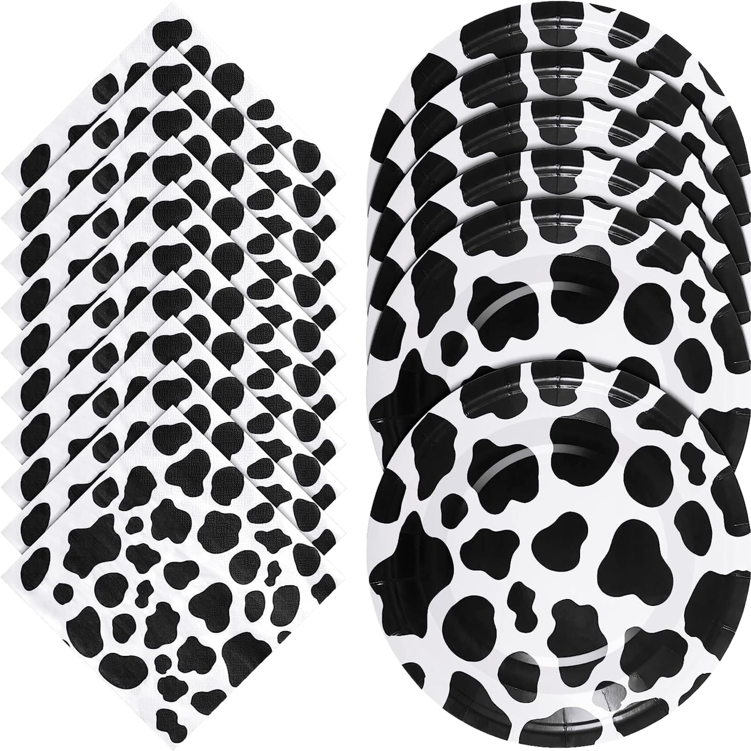 Amazon.com: BELMAKS 80 PCS Cow Print Set – Cow Print Plates and Napkins ...