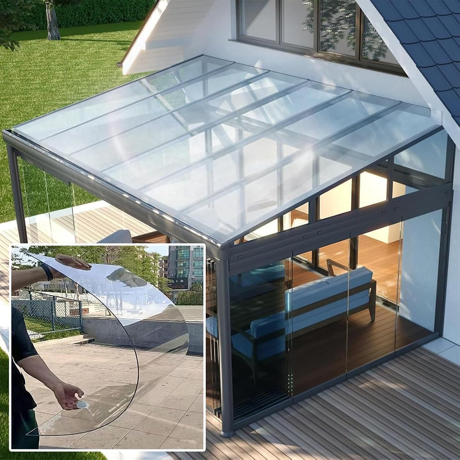 Polycarbonate Panel Roofing Sheets,Clear Acrylic Plastic Sheet,Roof ...