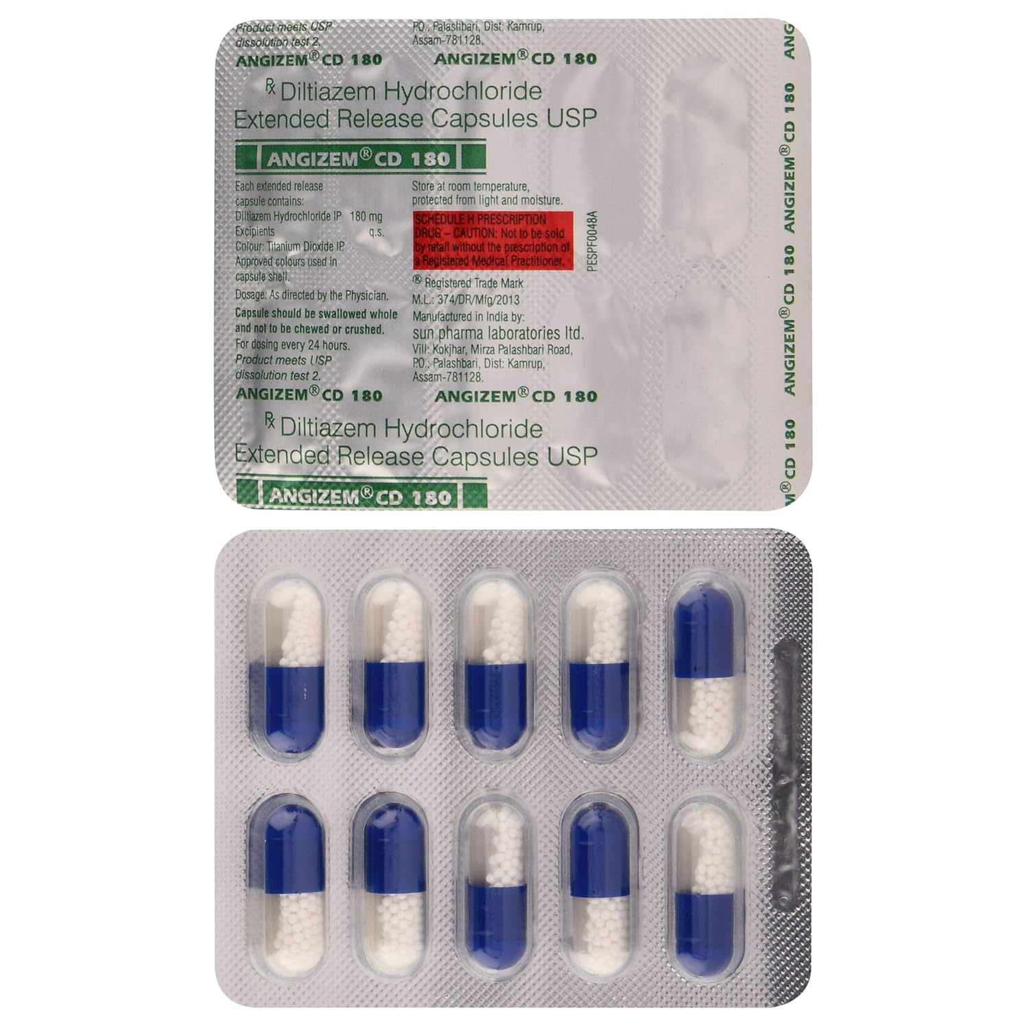 Angizem CD 180 - Strip of 10 Capsules : Amazon.in: Health & Personal Care