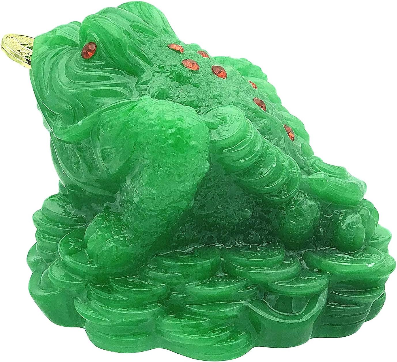 Amazon.com: Betterdecor Feng Shui Jade Green Color Money Frog/Three ...