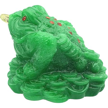 Amazon.com: Feng Shui Jade Green Color Money Frog /Three Legged Toad ...