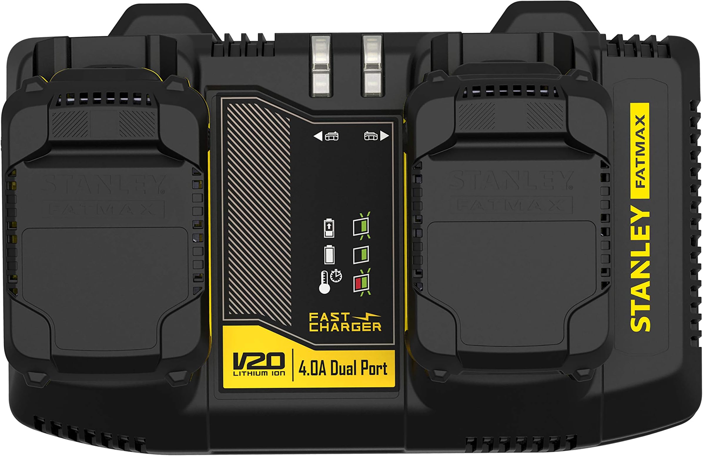 Stanley FatMax SFMCB24 Dual Bay Fast Charger (18 Volt, 4 Amps, 2 ...