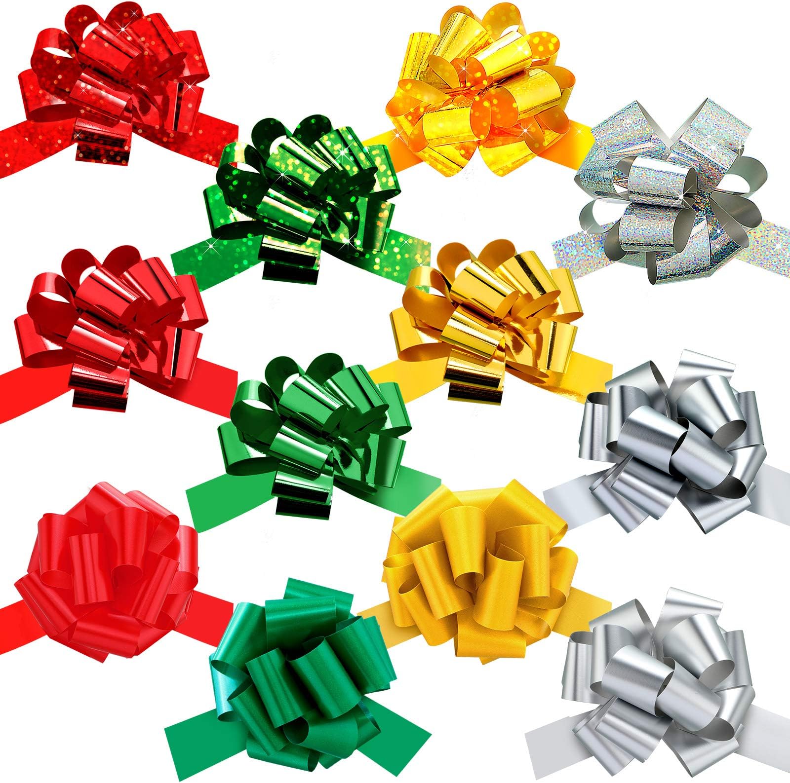 Amazon.com: Silver Pull Bows,Gift Wrapping Bows,Silver Bow for Gift ...