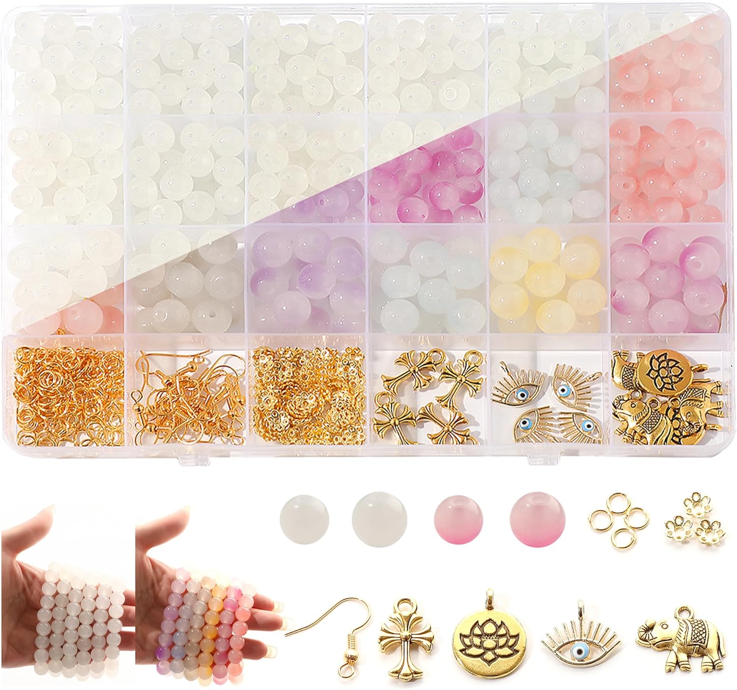 Amazon.com: 580Pcs UV Solar Magic Glass Beads for Jewelry Making Kit ...