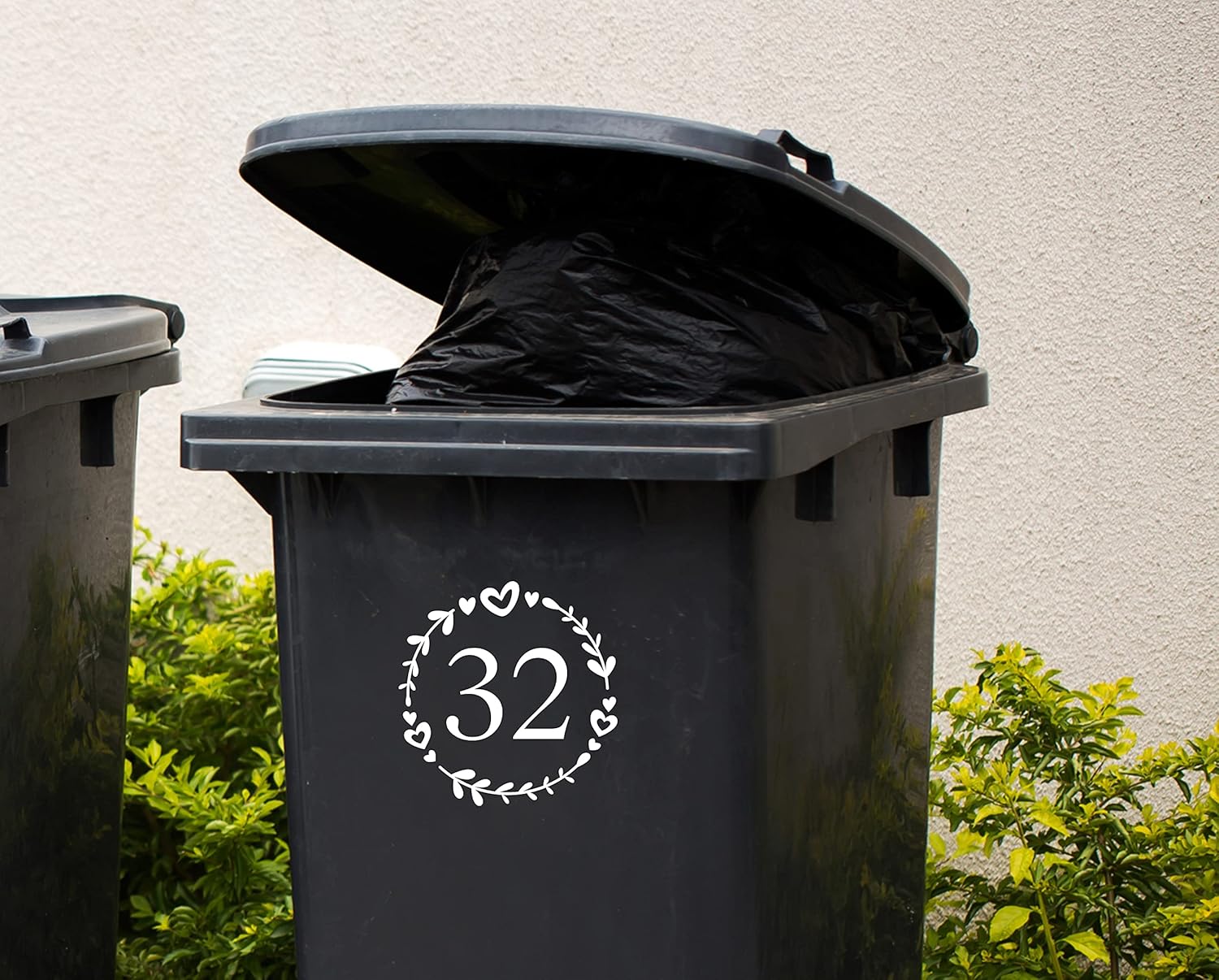 3 x Wheelie Bin Numbers House Number Vinyl Decal Stickers Recycling Box ...