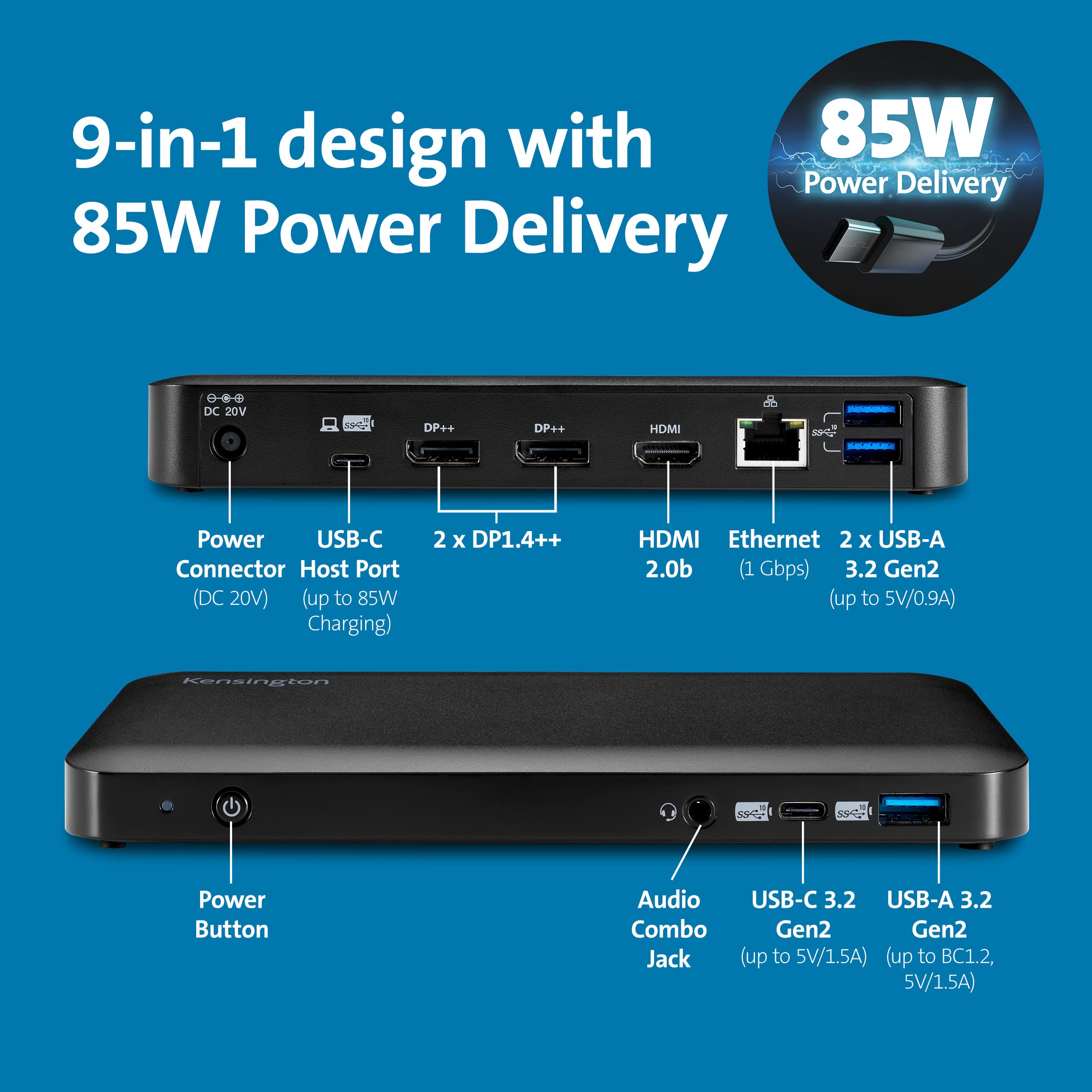 Snapklik.com : Kensington Microsoft Surface Dock - SD4845P Surface Docking Station