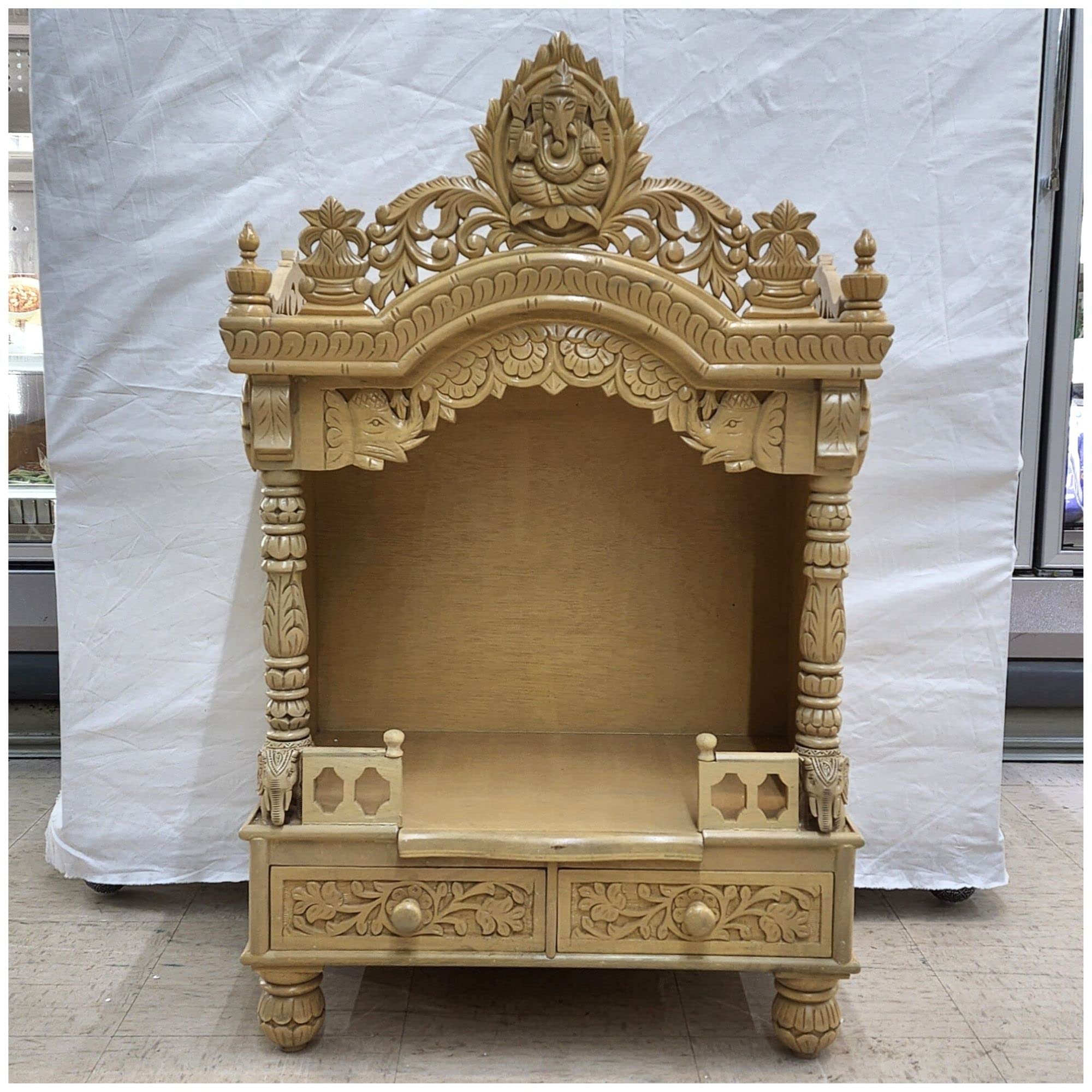 Buy AtoZ India Cart Seven Wood Temple, Indian Home Temple, Pooja Ghar ...